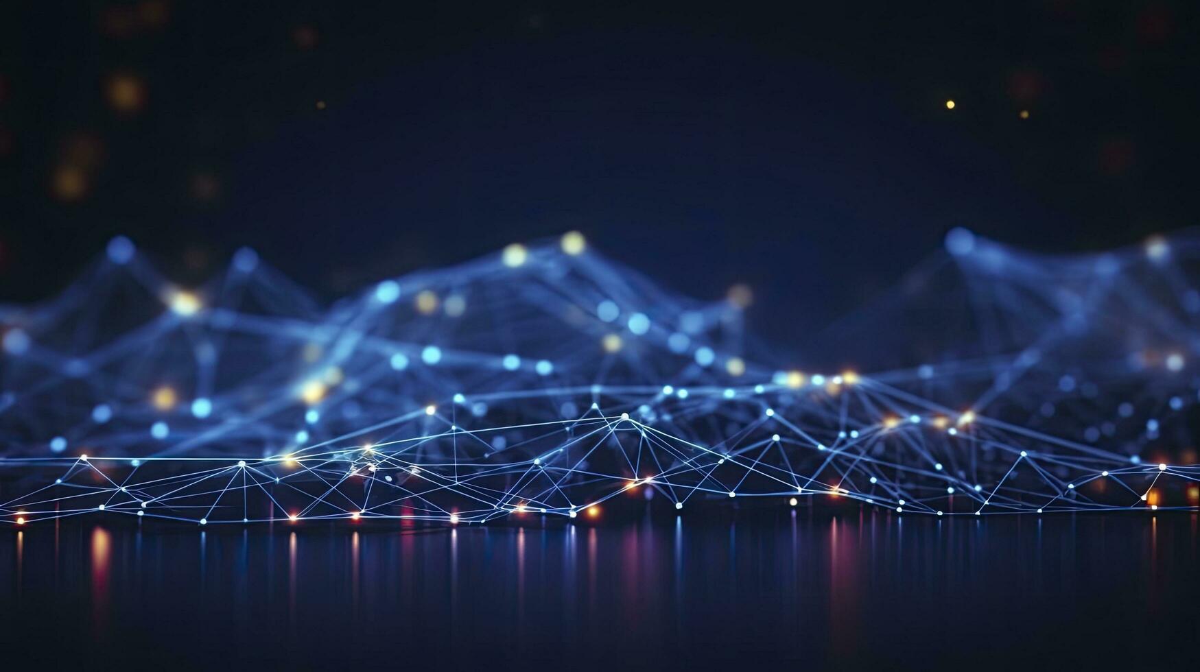 Abstract Connected Dots And Lines Motion Of Digital Data Flow Ai
