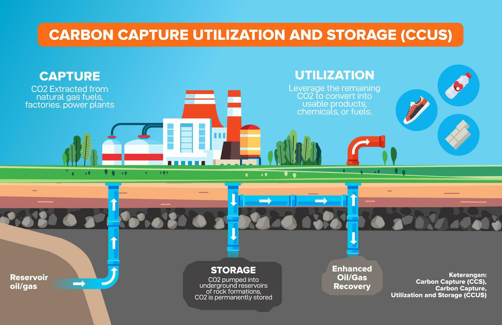Carbon capture utilization and storage system description diagram ...