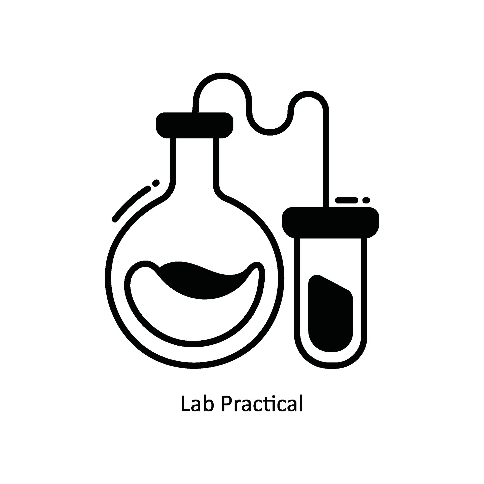 Lab Practical doodle Icon Design illustration. School and Study Symbol on White background EPS ...
