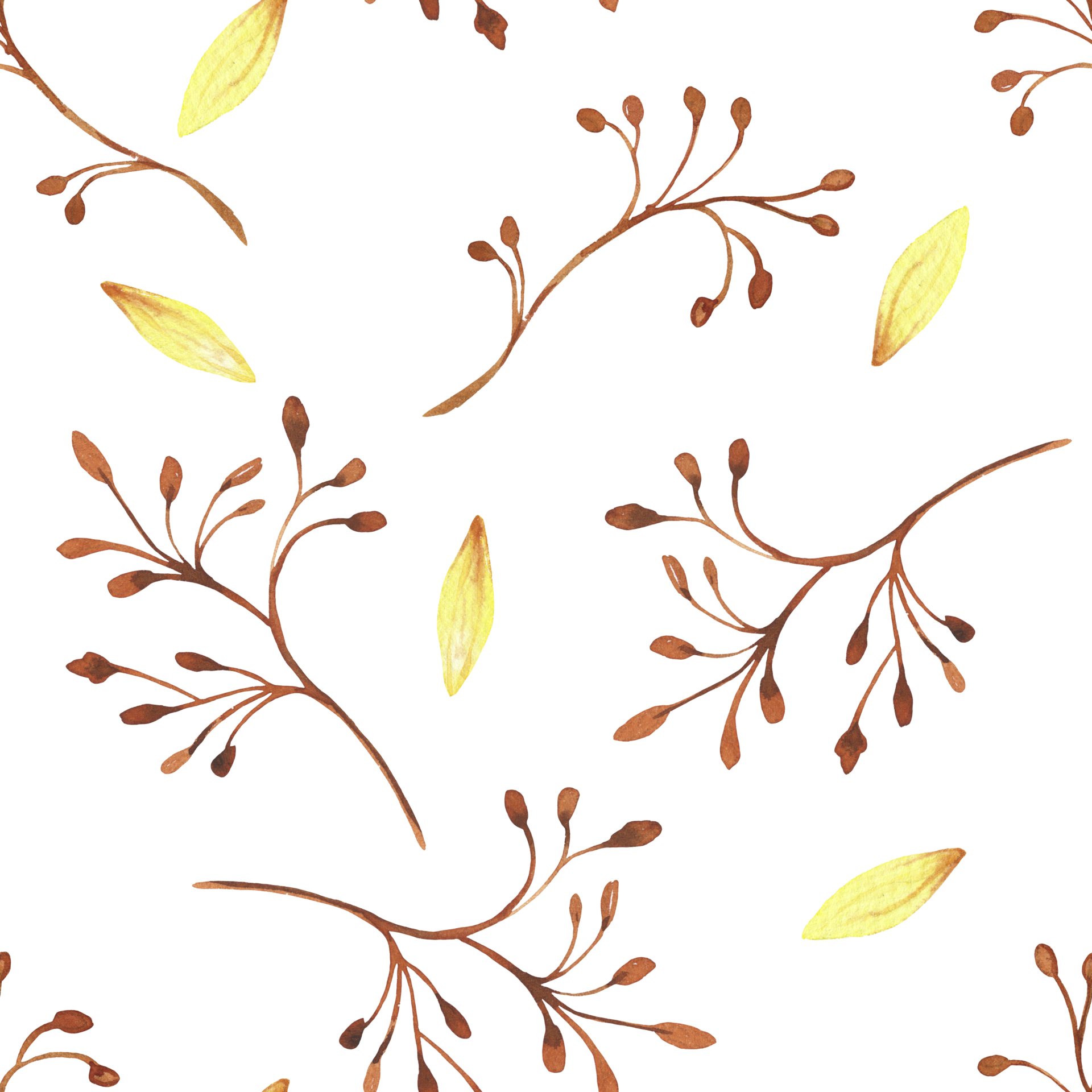 Sunflowers Yellow Flowers Floral Illustration Rustic Seamless Pattern