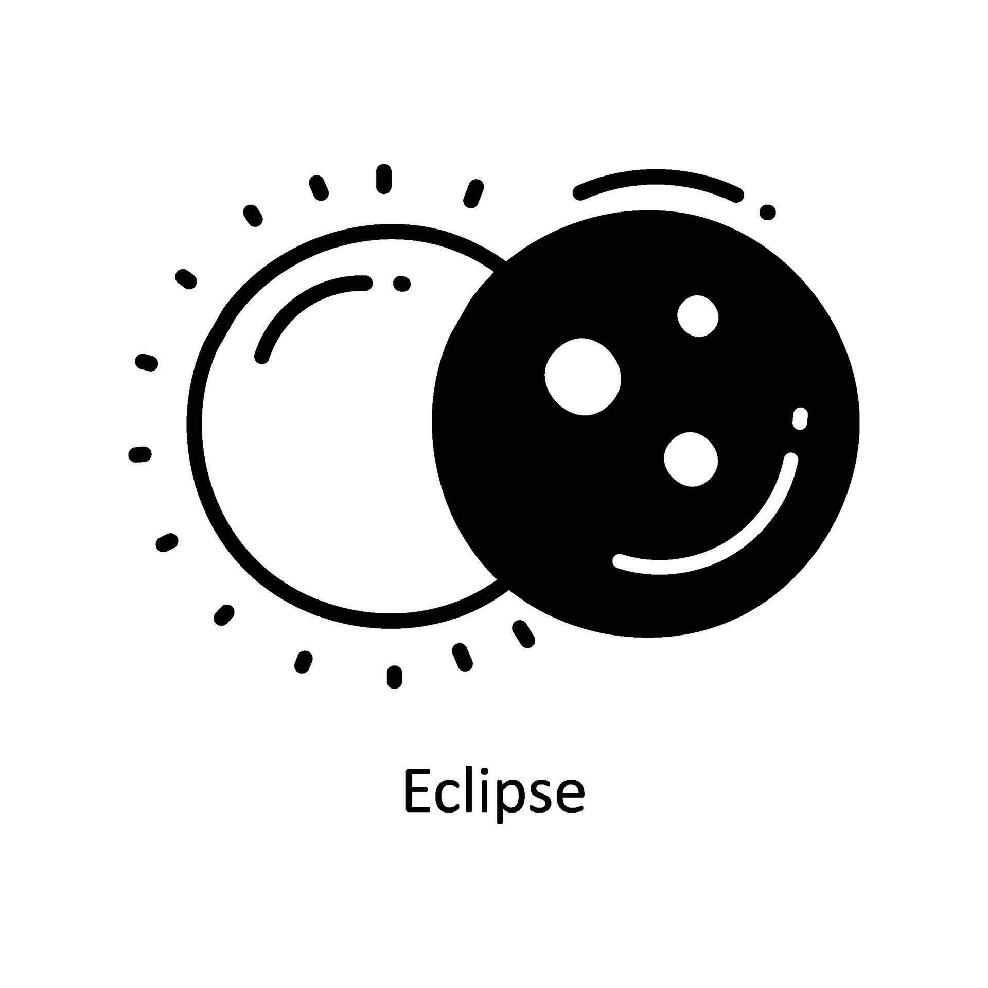 Eclipse doodle Icon Design illustration. Space Symbol on White ...