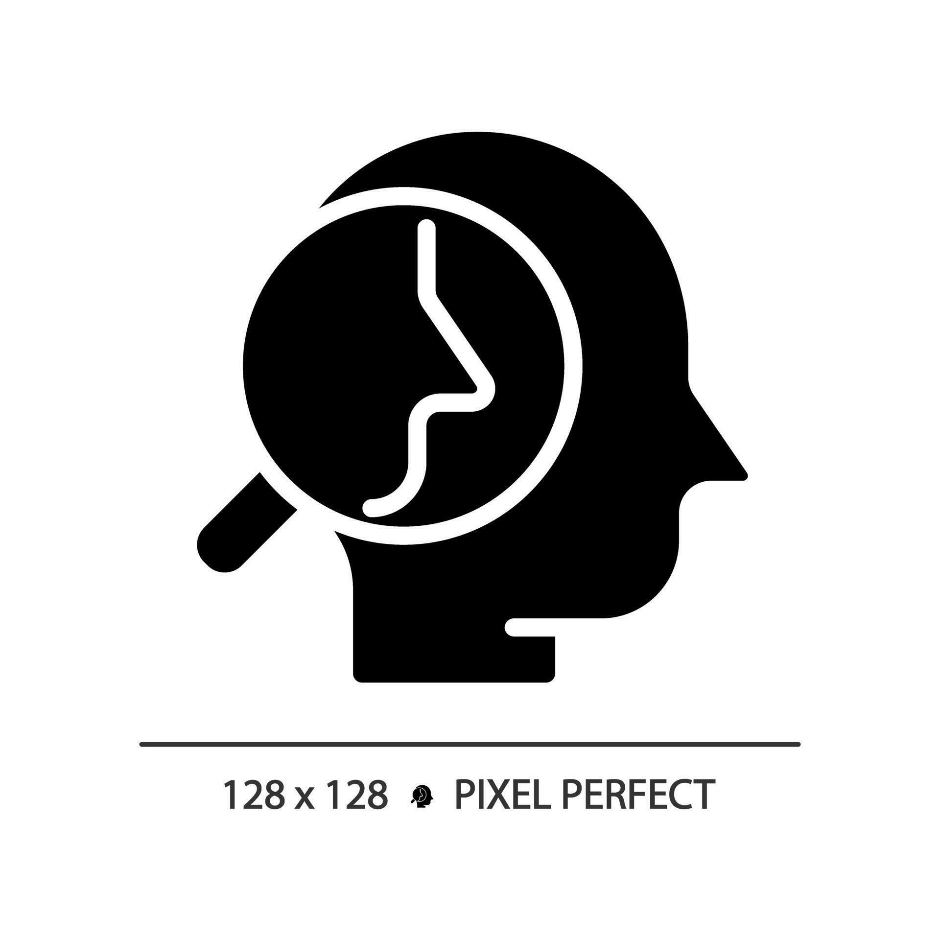 2d Pixel Perfect Glyph Style Introspection Icon Isolated Vector