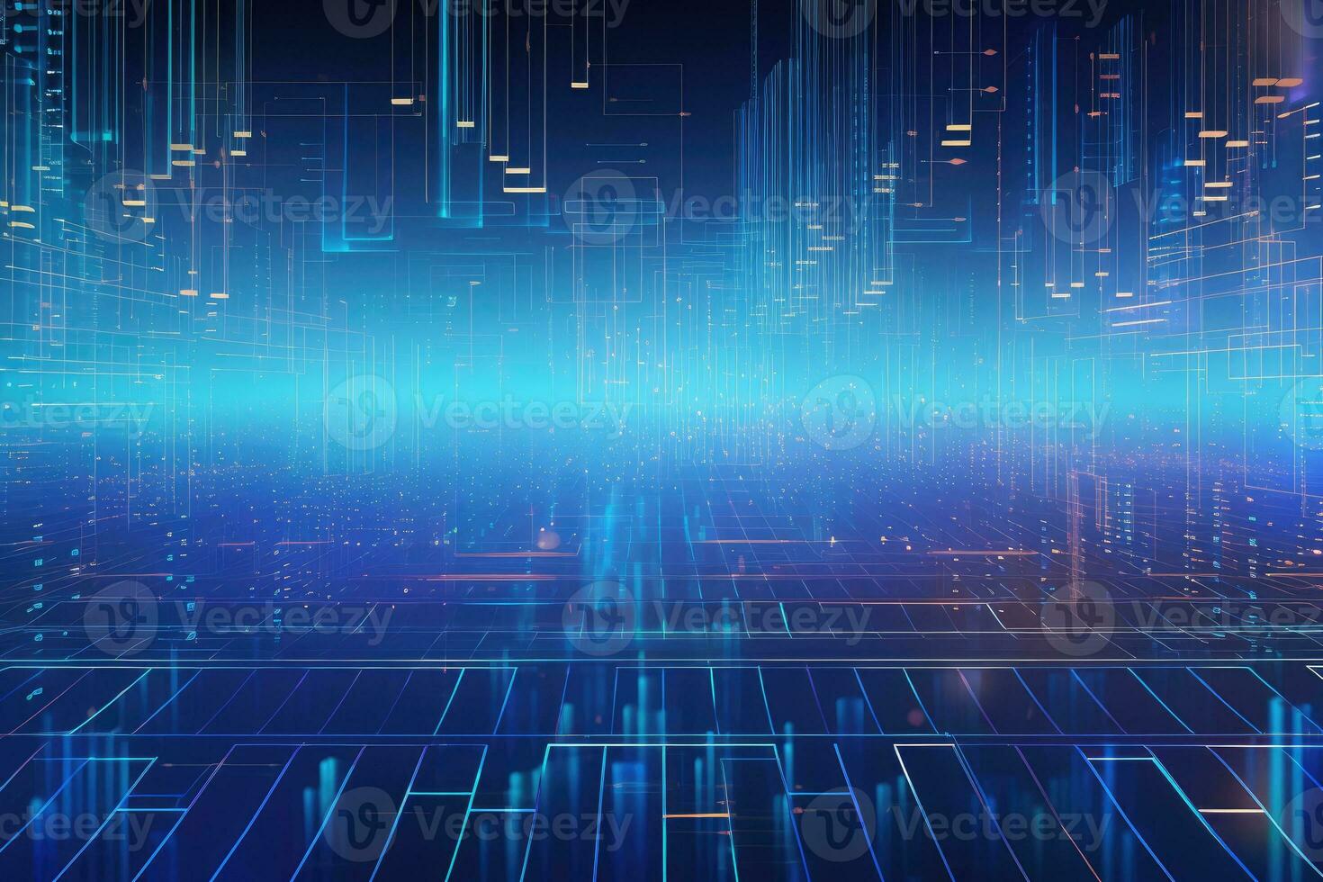 Abstract Technology Background With Binary Code 3d Rendering Toned