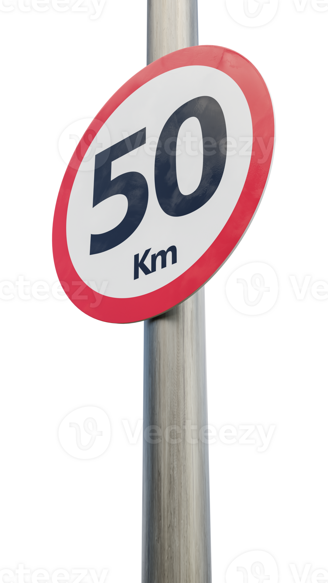 50 km speed limit sign. Fifty kilometer sign 3d render 32057406 PNG