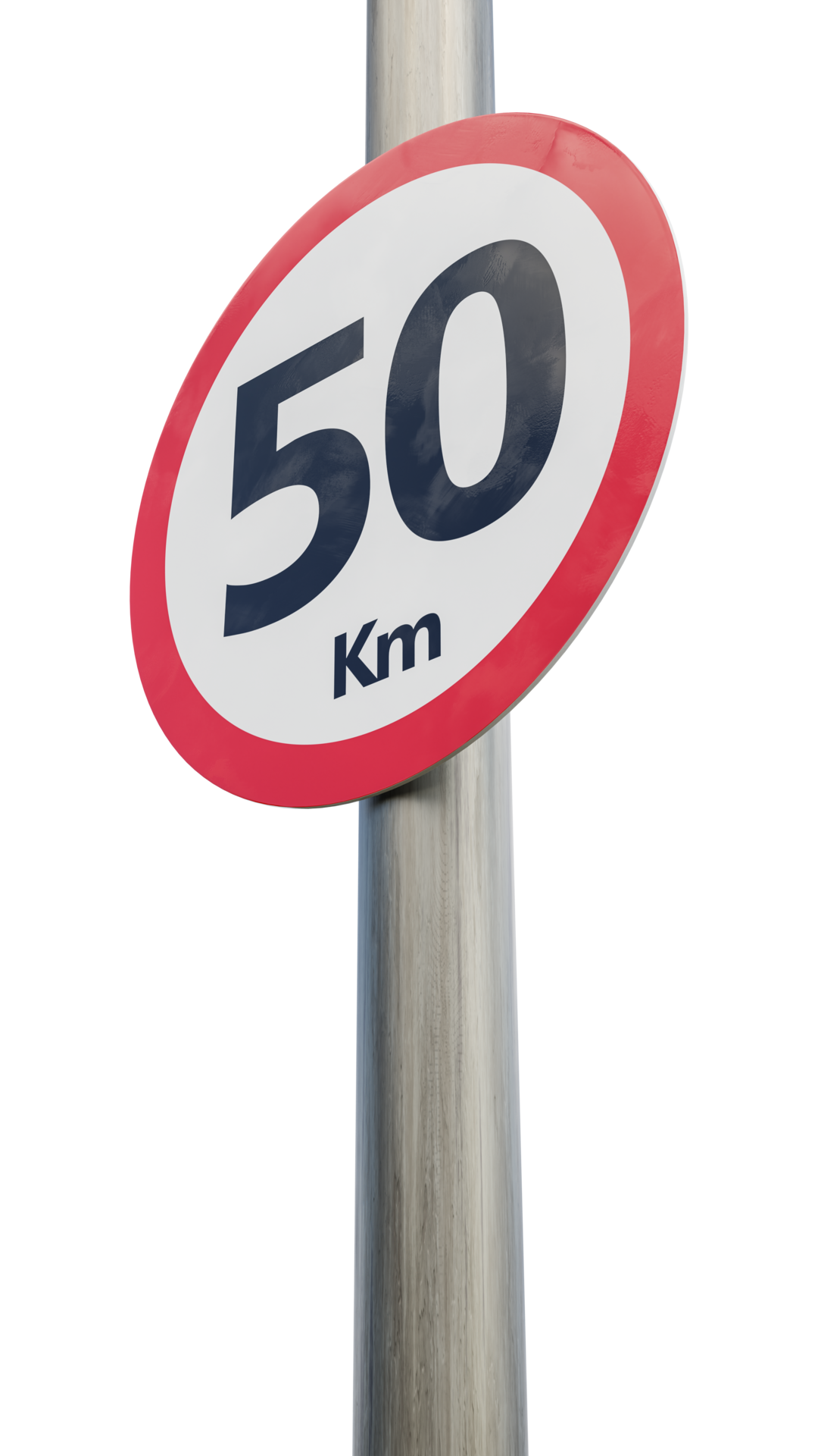 50 km speed limit sign. Fifty kilometer sign 3d render 32057406 PNG