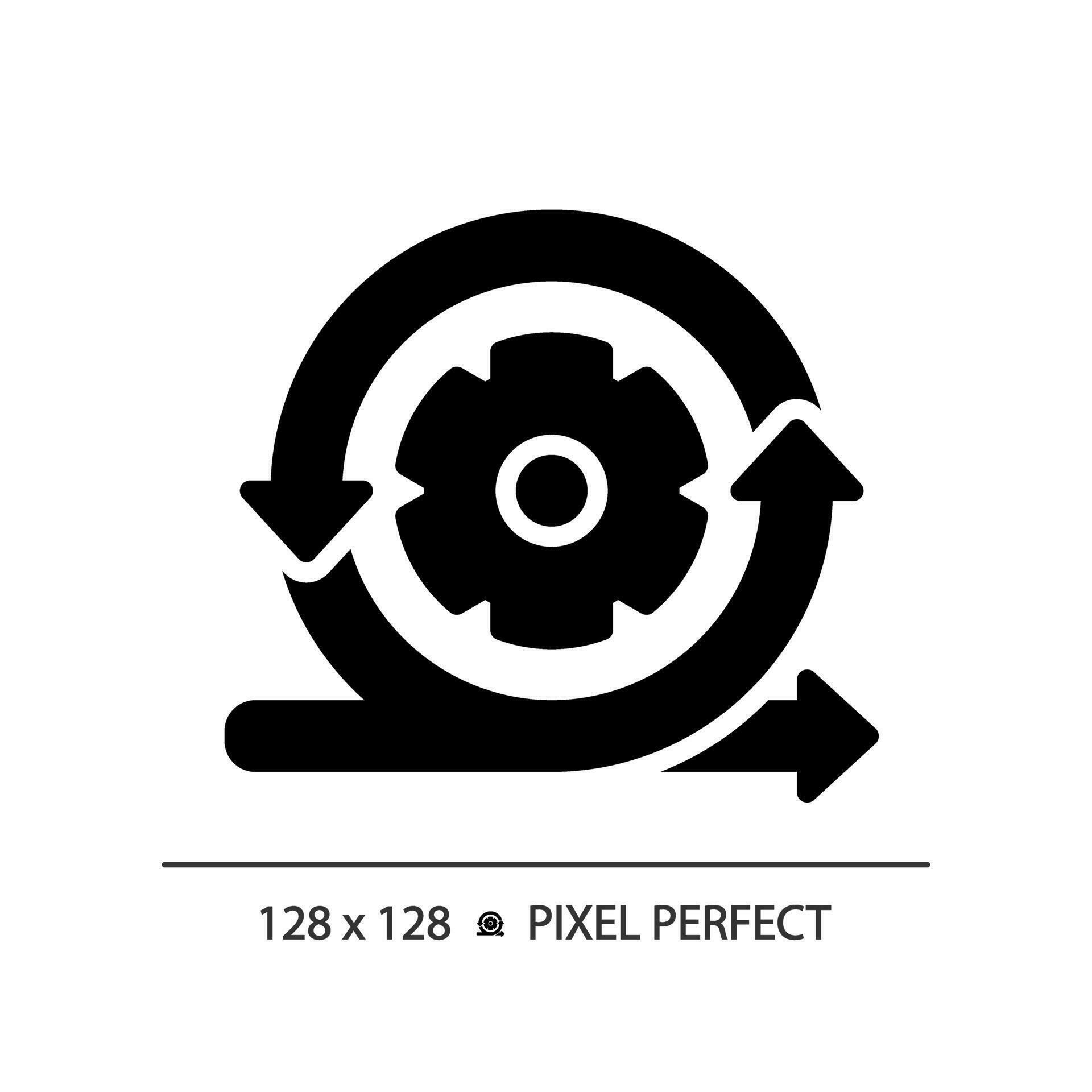 Pixel perfect glyph style agile development icon, isolated vector ...