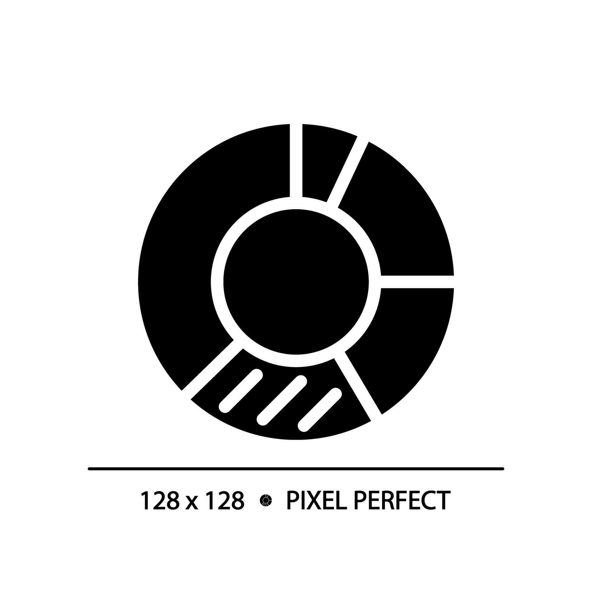 Donut chart black glyph icon. Competitor analysis. Customer ...