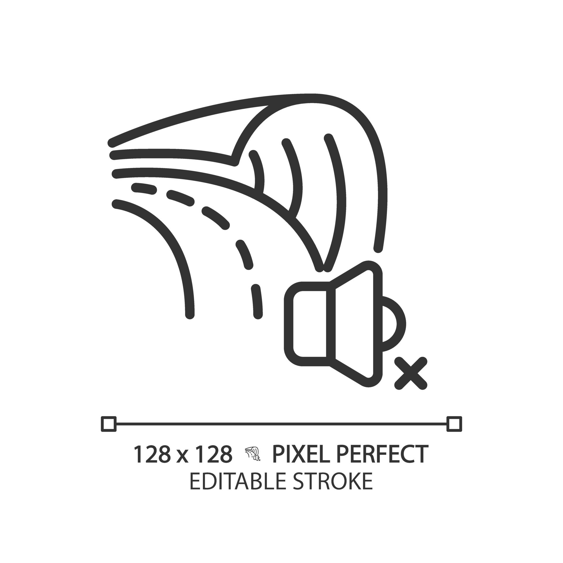 2D pixel perfect editable soundproof road black icon, isolated vector ... 2D pixel perfect editable soundproof road black icon, isolated vector ...