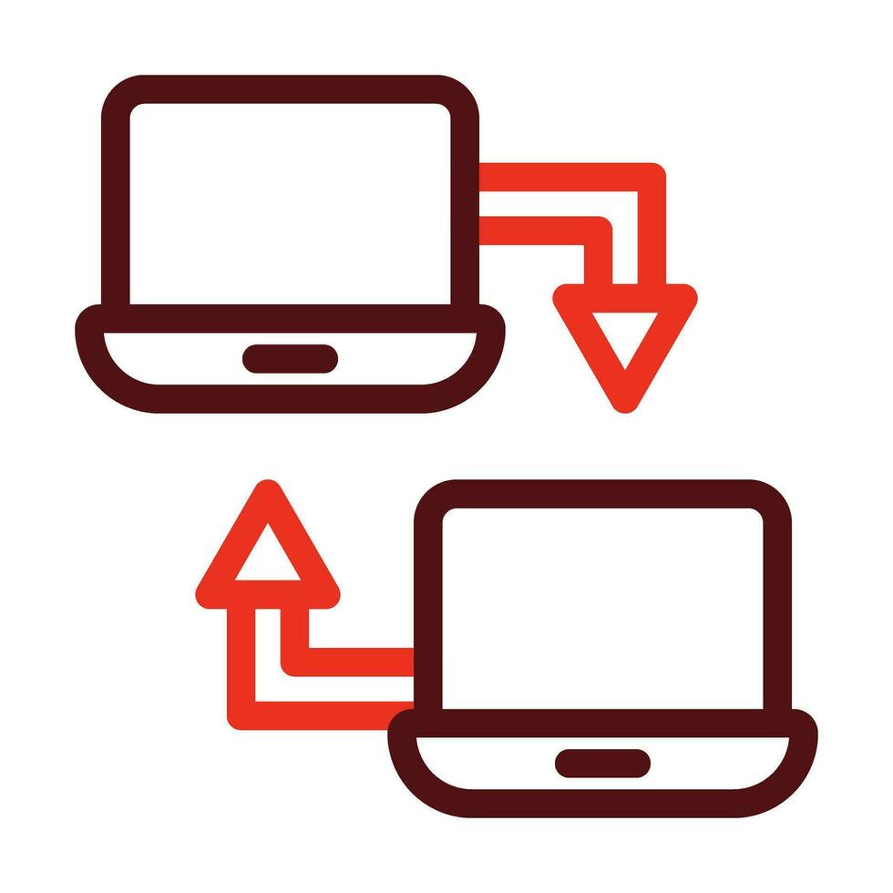Data Portability Vector Thick Line Two Color Icons For Personal And ...