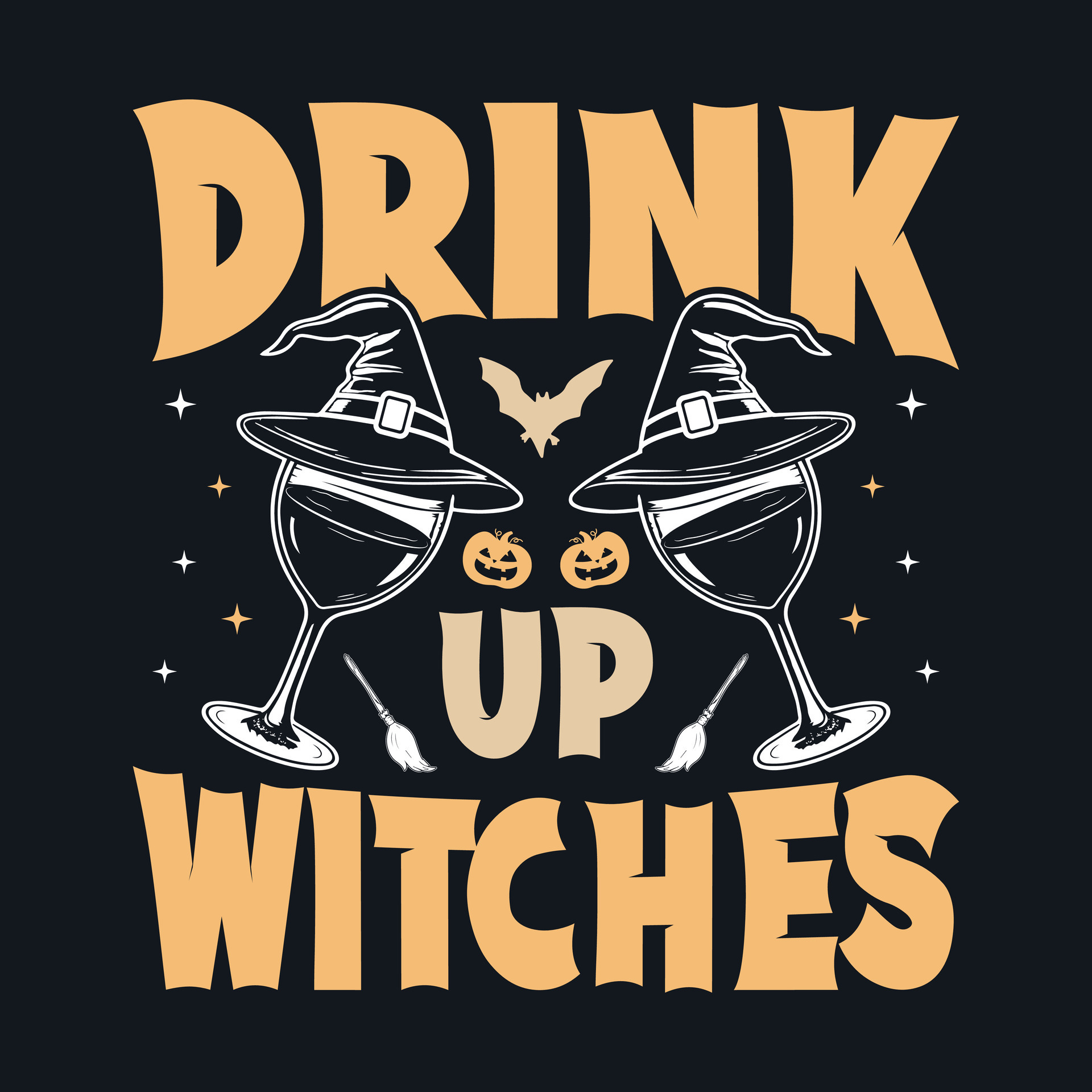 Drink Up Witches Halloween Quotes T Shirt Design Poster Vector Graphic 32060101 Vector Art