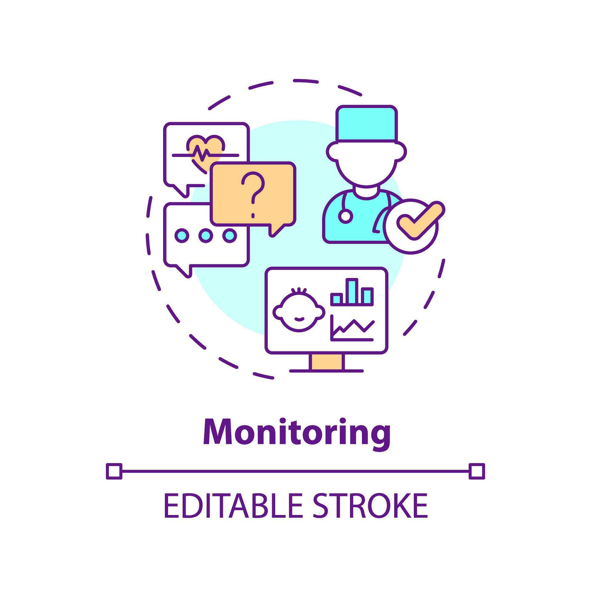 Monitoring concept icon. Follow up. Health condition. Child disease ...