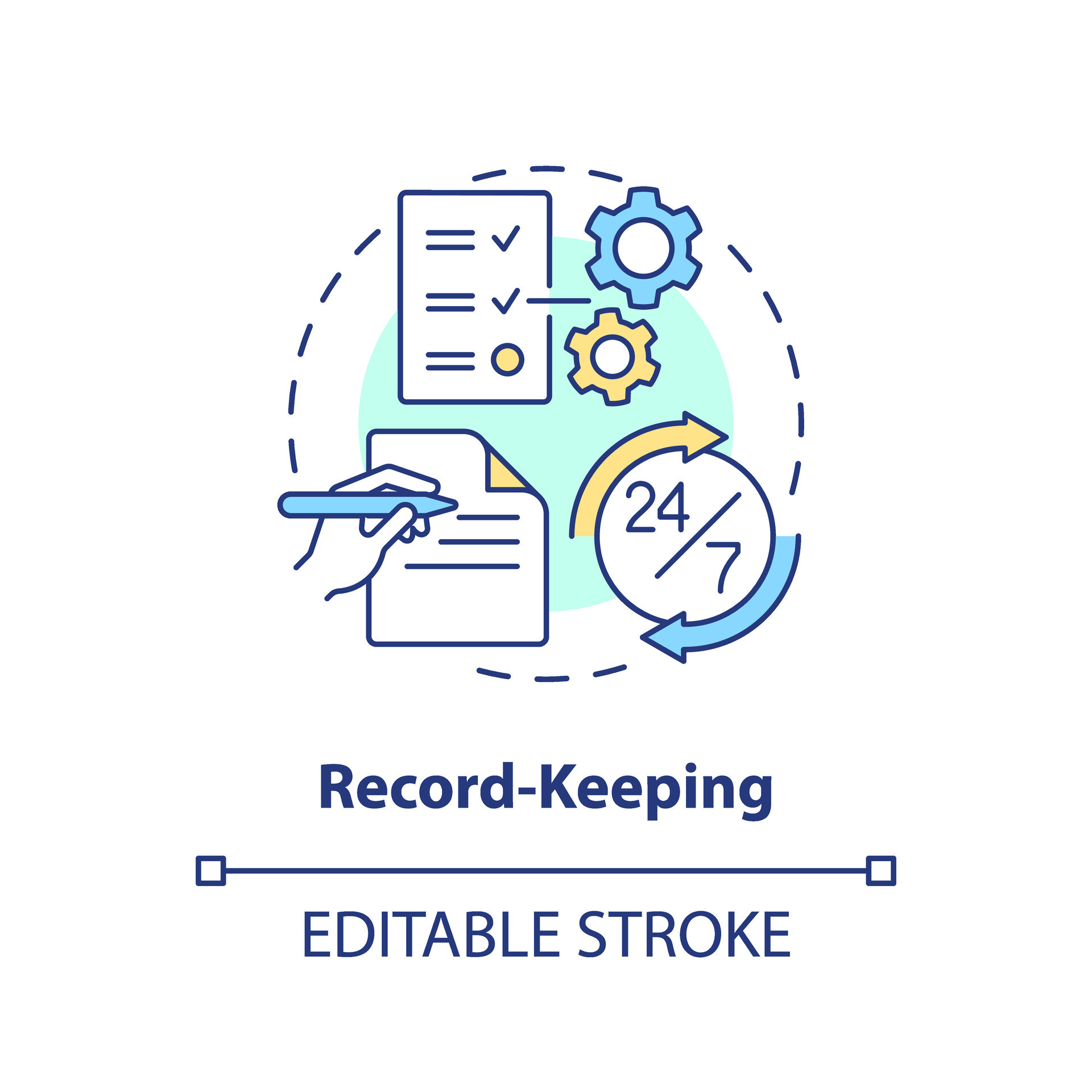 Editable Record Keeping Icon Concept Isolated Vector Lobbying