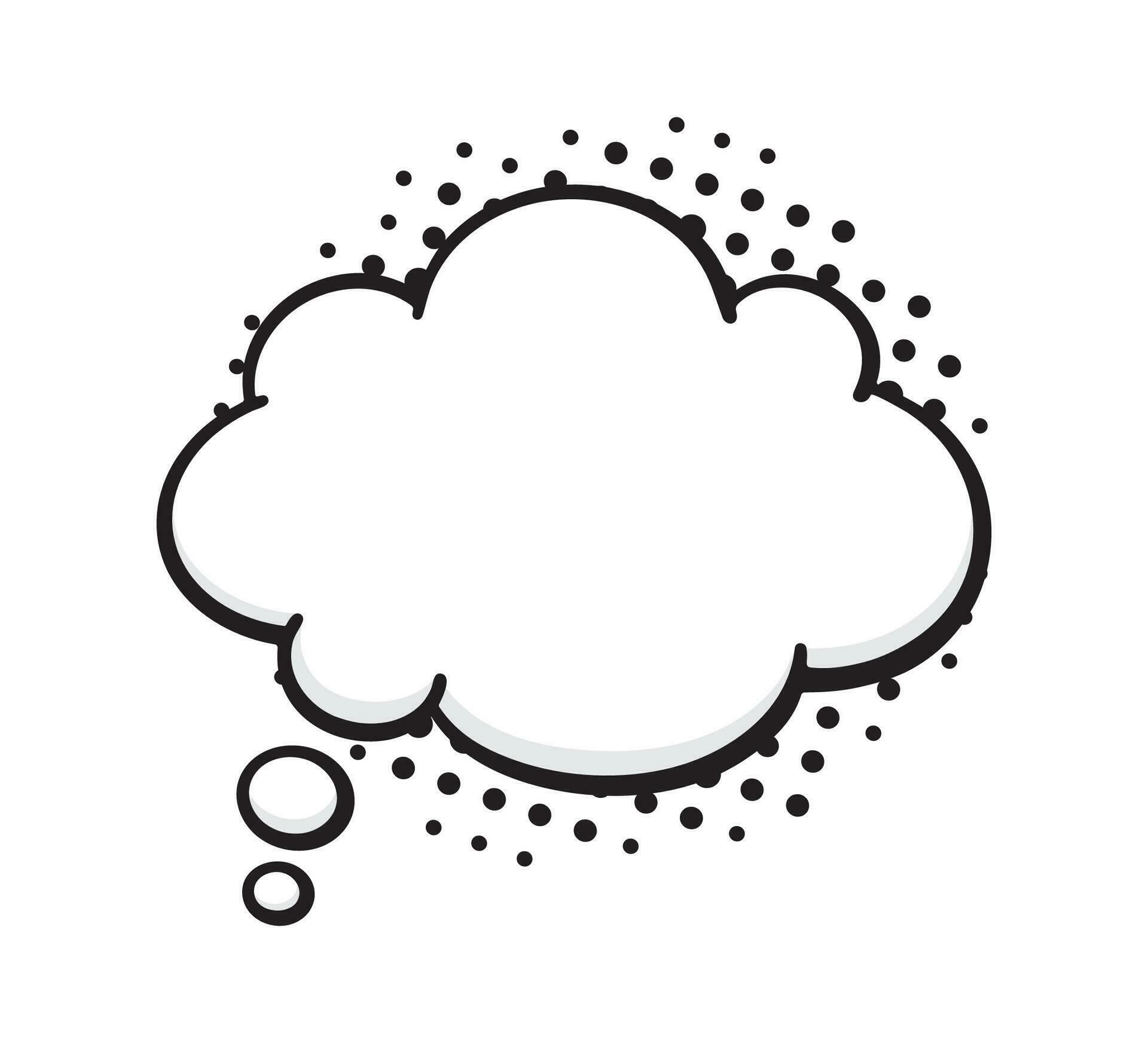 Speech bubble cloud shape with dots rays in pop art style. Comic style ...