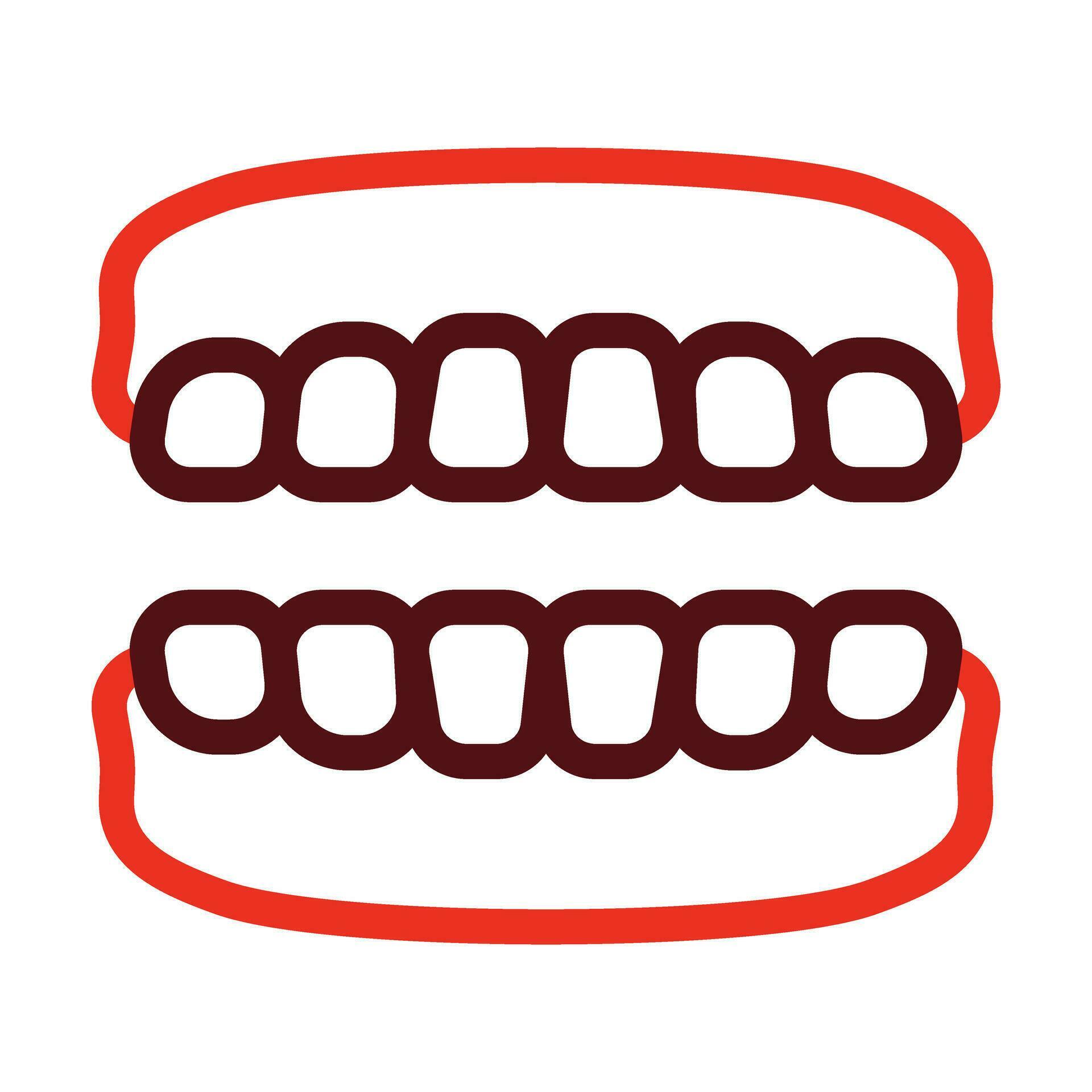 Denture Vector Thick Line Two Color Icons For Personal And Commercial ...