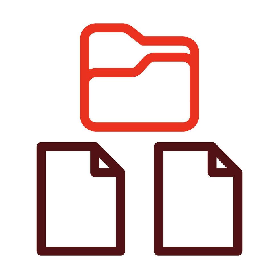 File Management Vector Thick Line Two Color Icons For Personal And ...