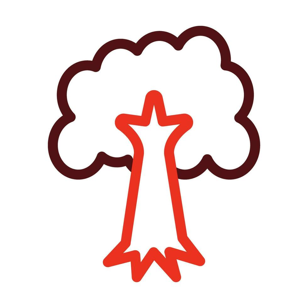 Deciduous Tree Vector Thick Line Two Color Icons For Personal And ...