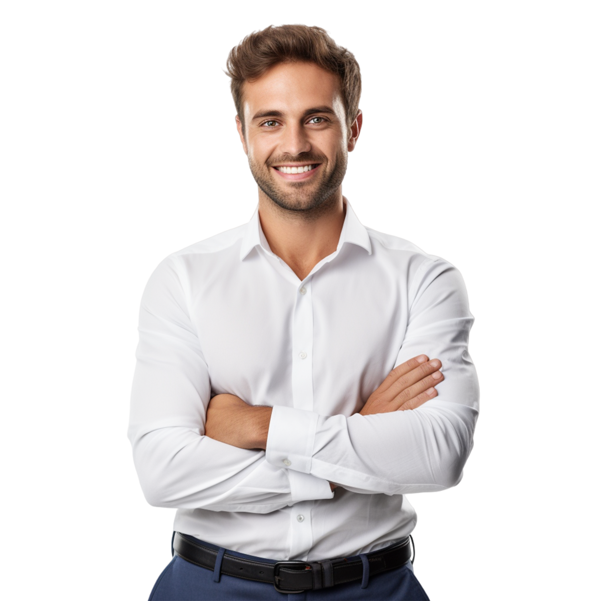 Portrait of handsome smiling young man with folded arms Ai Generative ... Portrait of handsome smiling young man with folded arms Ai Generative ...