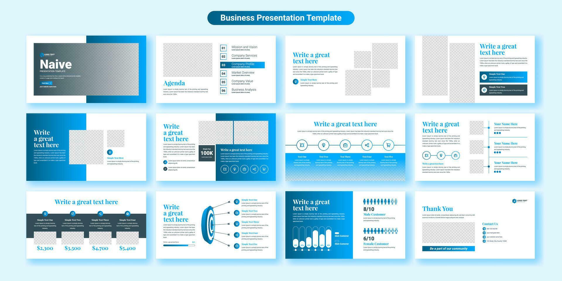 Creative Business Presentation Slides Template Design Use For Modern Presentation Background