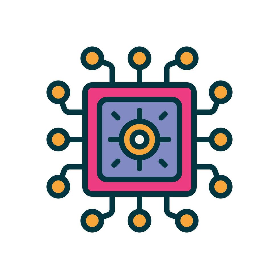 processor filled color icon. vector icon for your website, mobile ...