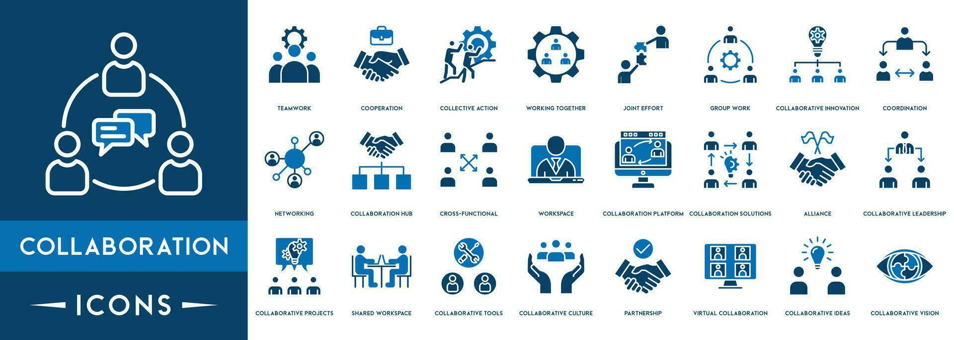 Collaboration icons set. Business team, collaboration, teamwork, team ...