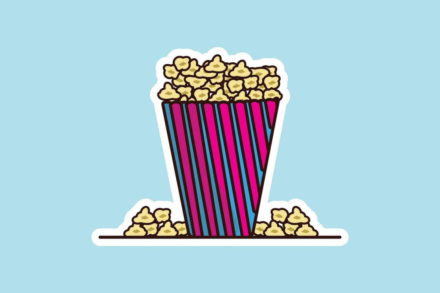 palomitas de maiz en palomitas de maiz paquete pegatina vector ... palomitas de maiz en palomitas de maiz paquete pegatina vector ...