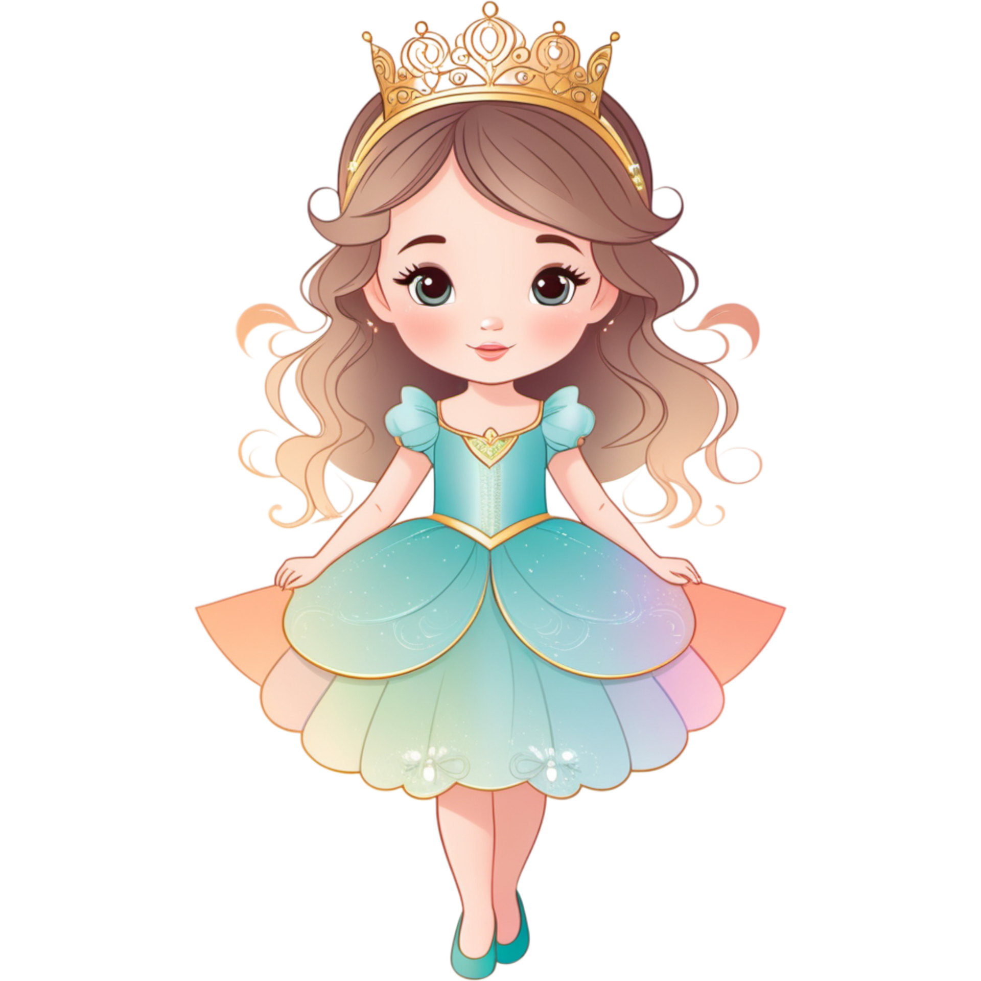 Cute Princess Girl. Ai Generative 32067547 Png