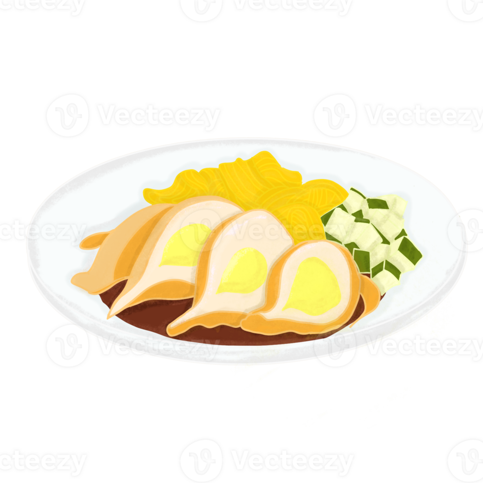 Illustration Indonesian Traditional Food Pempek 32068961 Png
