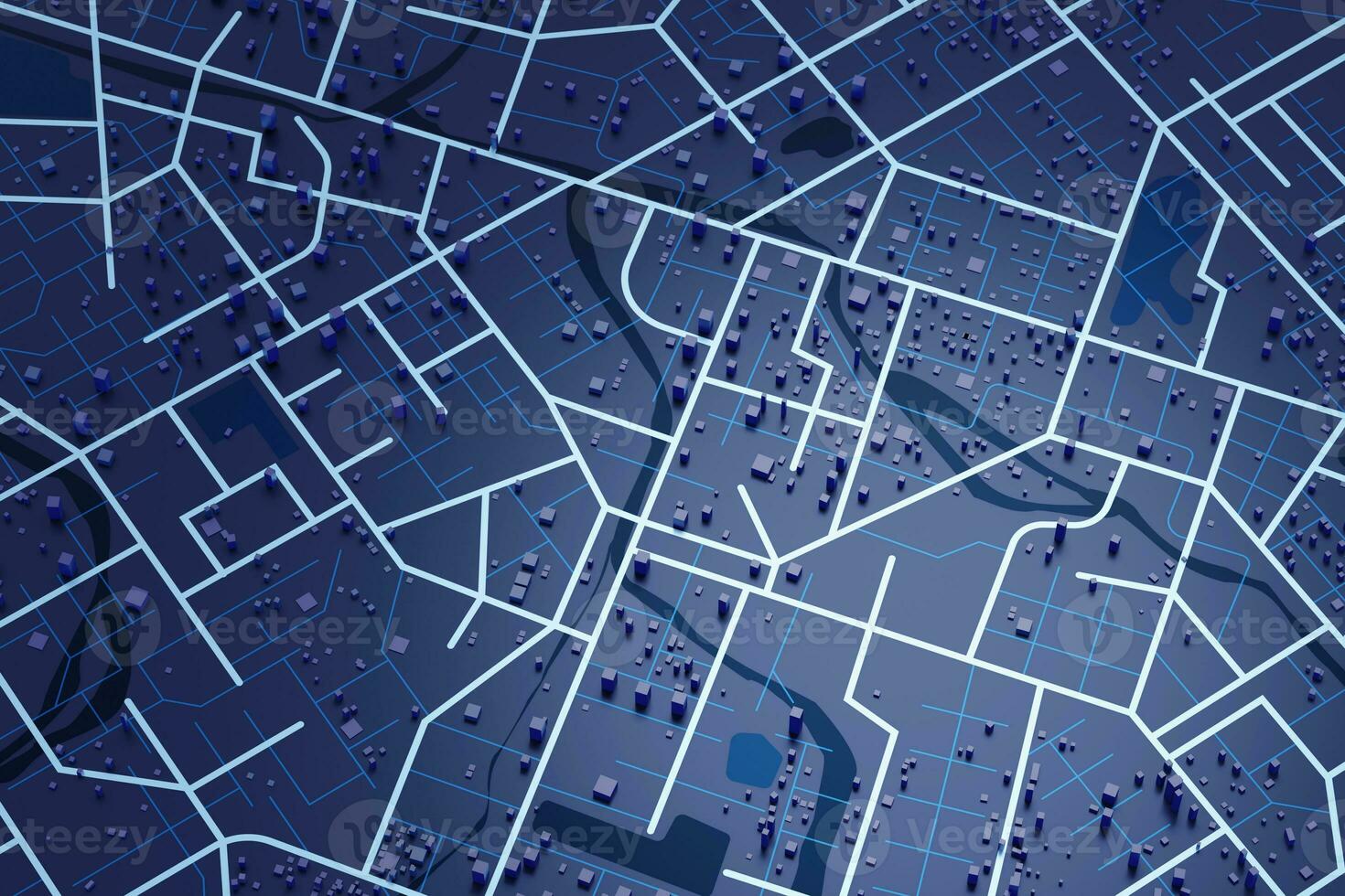 3D rendering city map illustration of a city map created using 3D ...