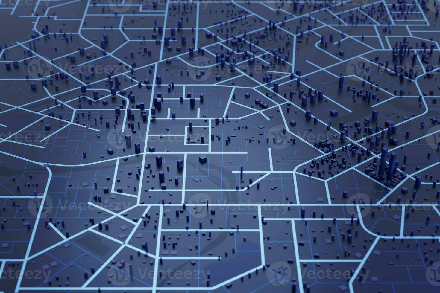 3D rendering city map illustration of a city map created using 3D ...