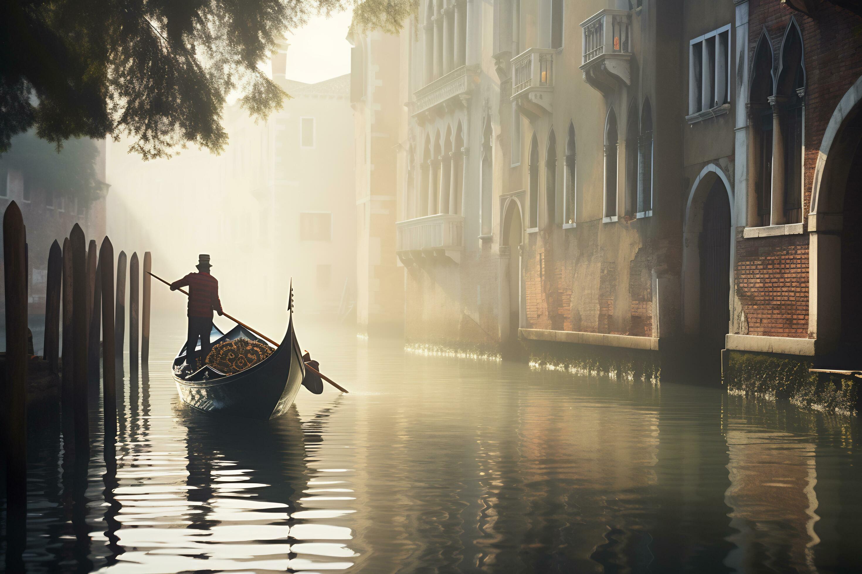 a gondolier gracefully navigating a canal Generative AI 32087185 Stock ... a gondolier gracefully navigating a canal Generative AI 32087185 Stock ...
