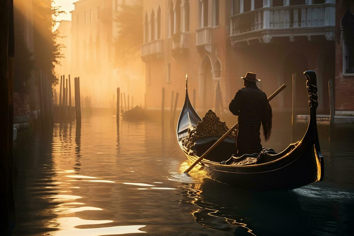 a gondolier gracefully navigating a canal Generative AI 32087198 Stock ... a gondolier gracefully navigating a canal Generative AI 32087198 Stock ...