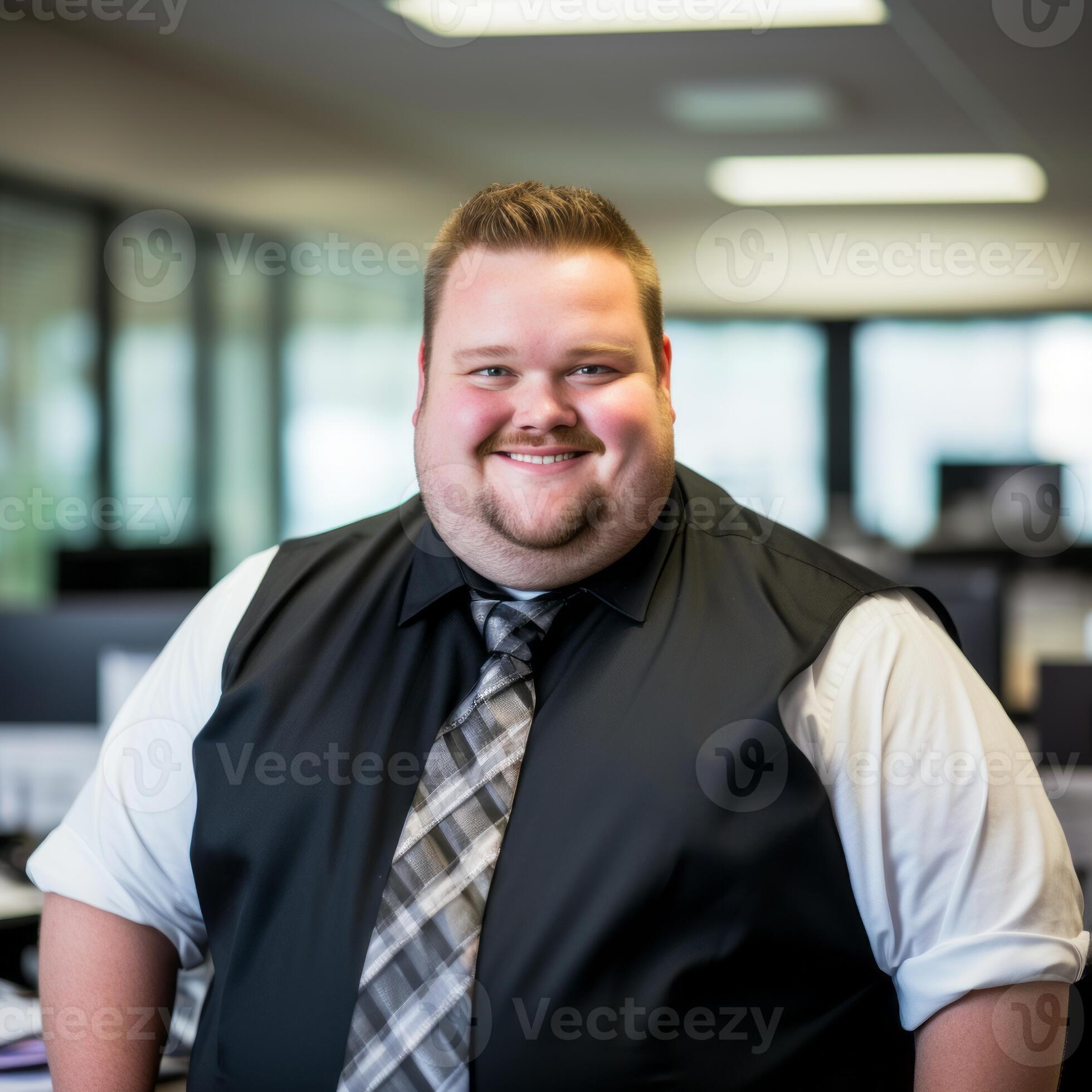 a man in an office wearing a black shirt and a tie generative ai ...
