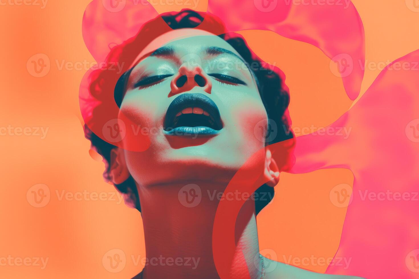 an image of a woman with her mouth open generative ai 32112800 Stock ...