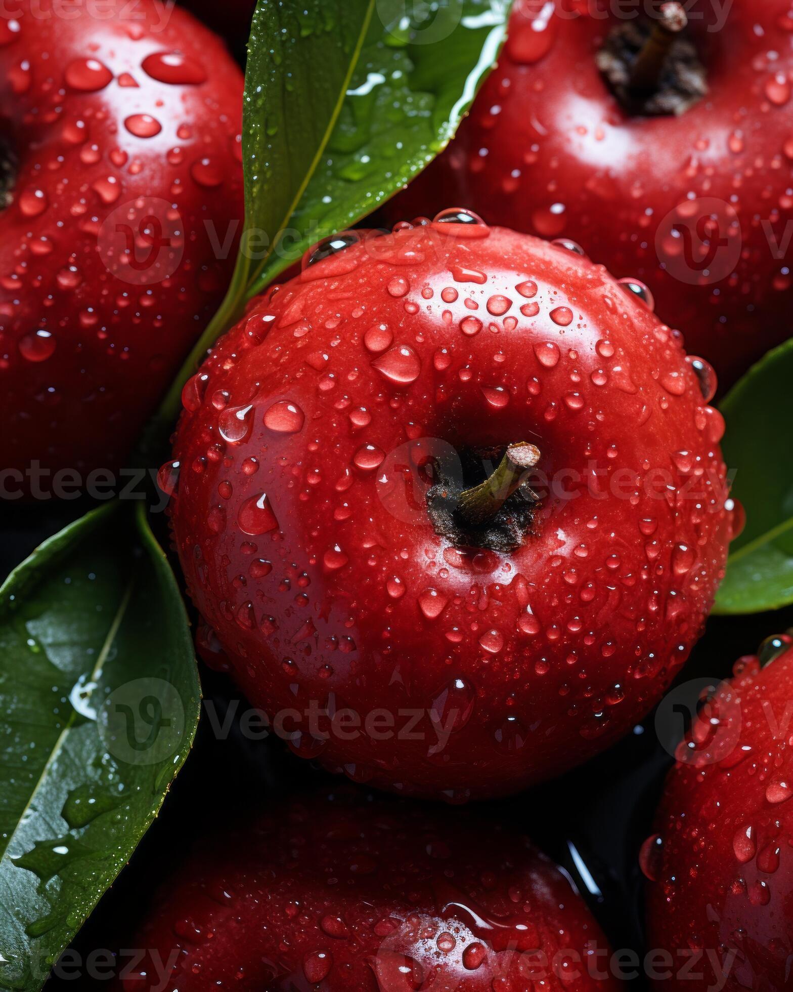 a bunch of red apples with water droplets on them generative ai 32116188 Stock Photo at Vecteezy