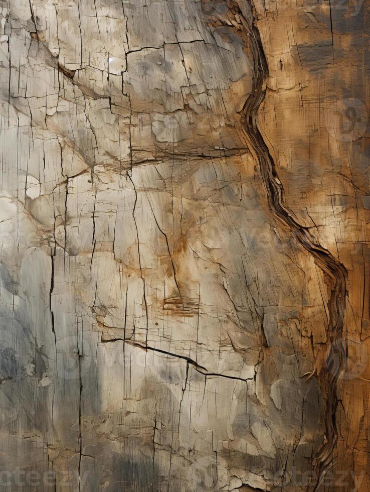an abstract painting of a tree trunk with cracks in it generative ai ...