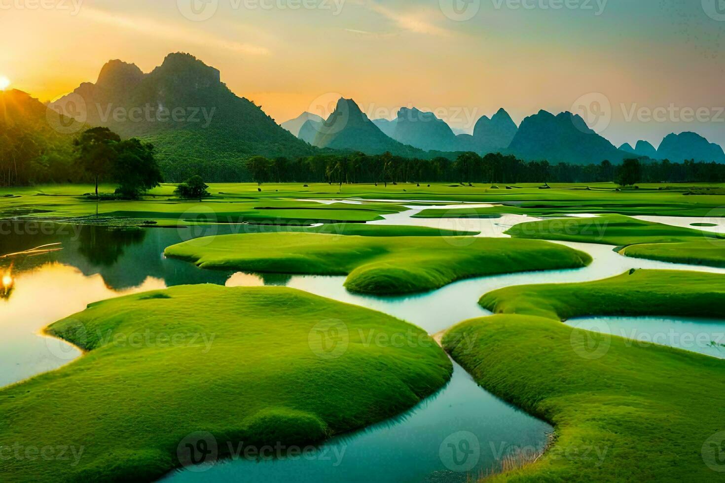 the li river, china, mountains, green, water, landscape, hd wallpaper. AI-Generated 32141184 ...