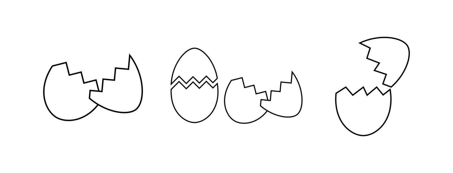 Broken Egg Icon Lineal Style Broken Egg Outline Icon Vector