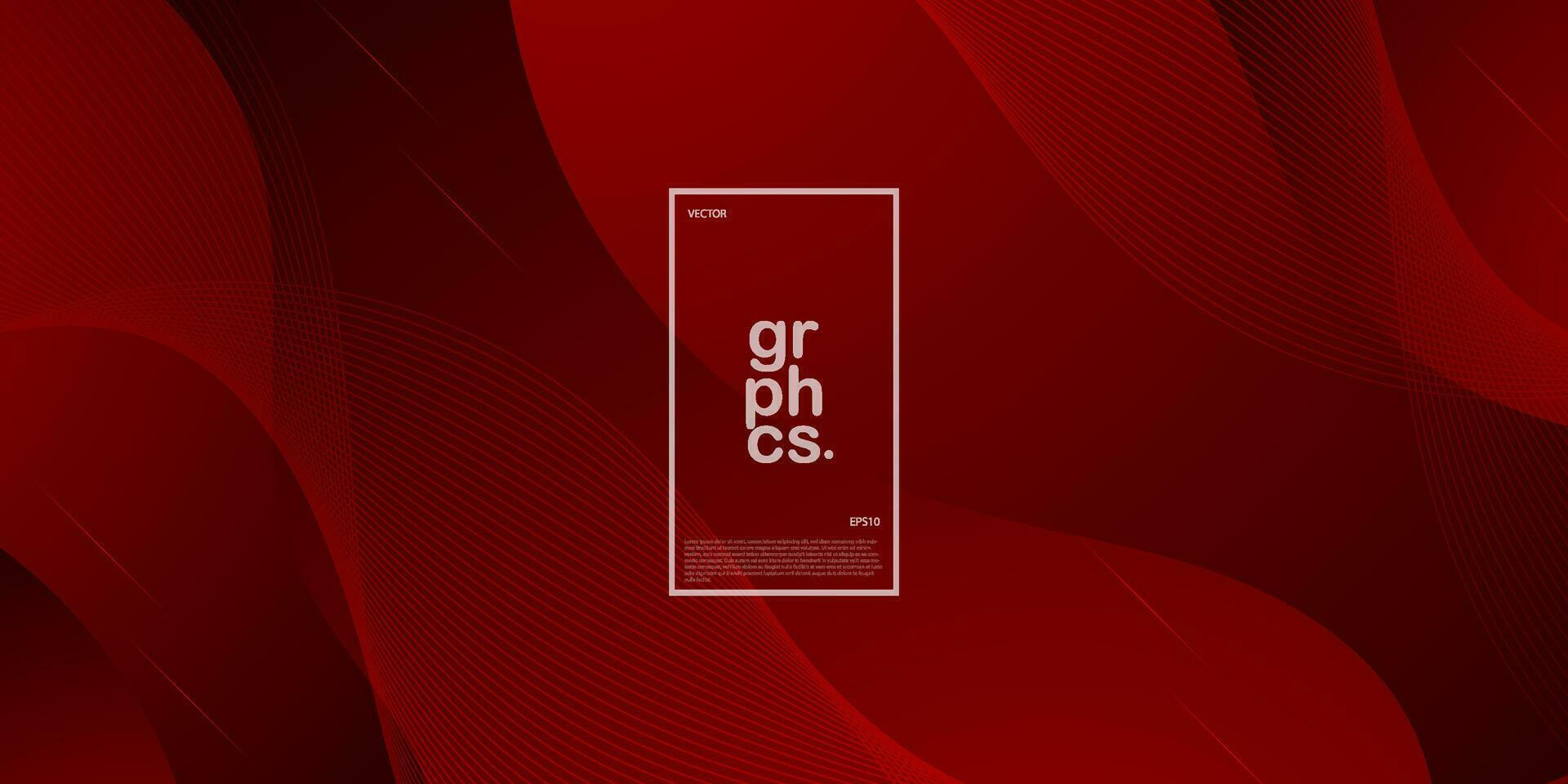 Modern Simple Futuristic Dark Red Wave Background With Realistic Shadow And Wavy Line Pattern