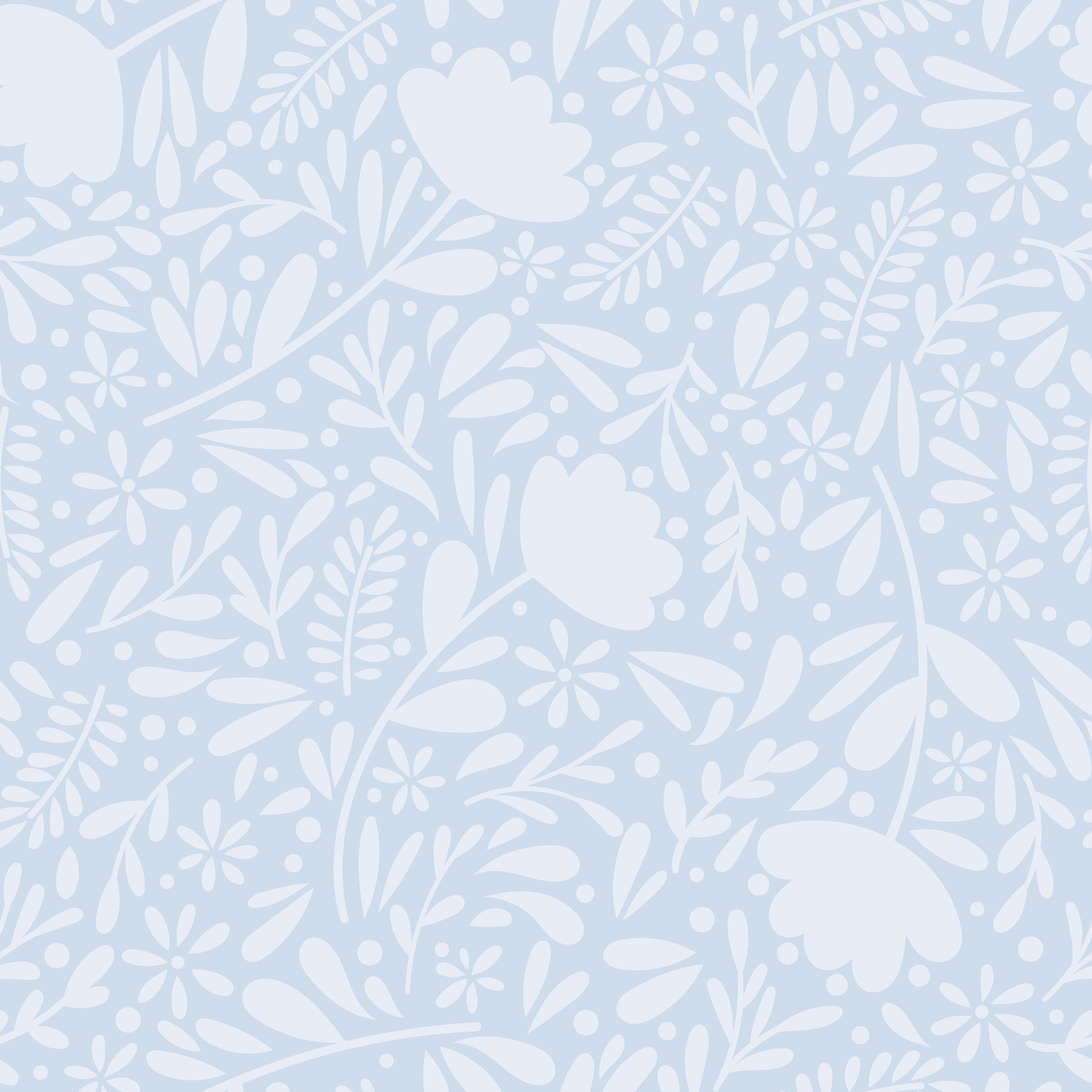 Ditsy blue floral laves vector pattern, seamless background repeating ...