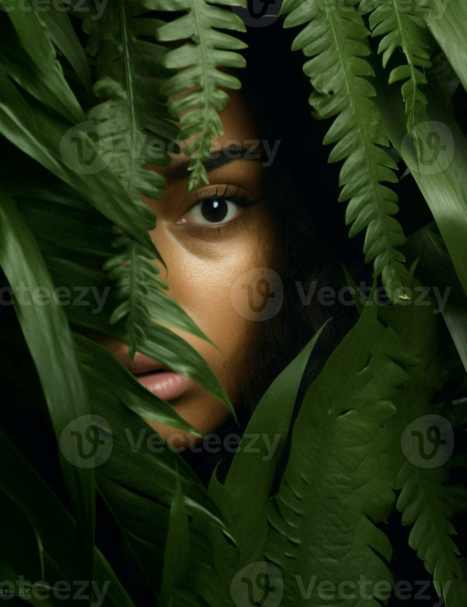 Woman green face beauty portrait tropical 32171410 Stock Photo at Vecteezy Woman green face beauty portrait tropical 32171410 Stock Photo at Vecteezy