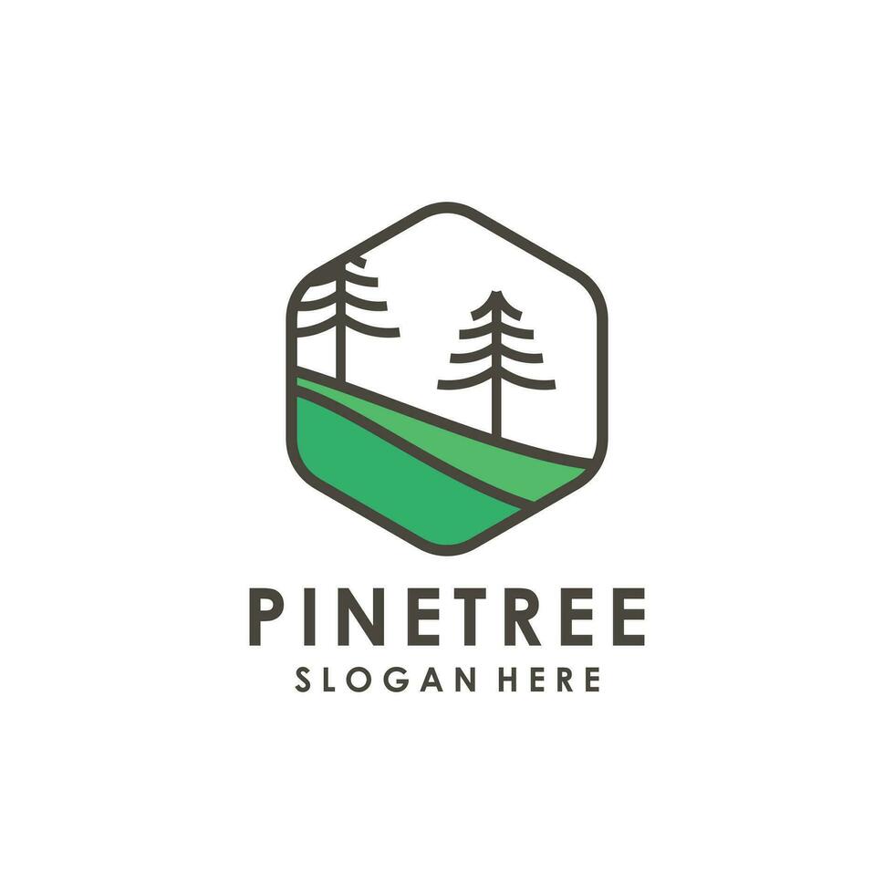 Pine tree design element vector icon with creative concept 32174157 ...