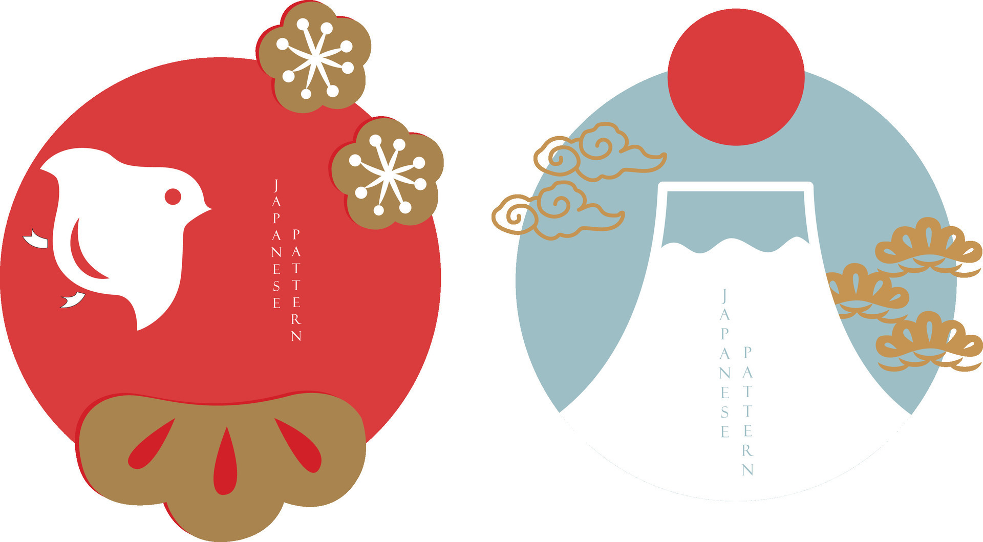 Set Of Geometric Modern Graphic Elements Vector Asian Traditional Icons With Japanese Pattern
