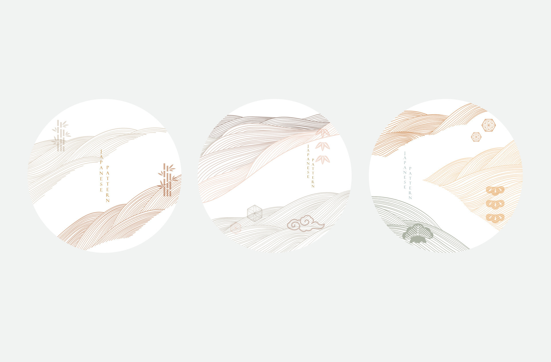 Japanese Background With Line Wave Pattern Vector Abstract Art