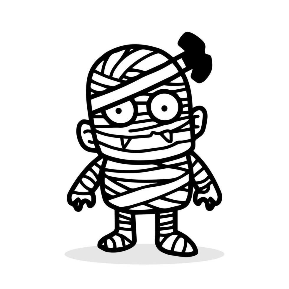 linda dibujos animados monstruo frankenstein describir, colorante libro ...