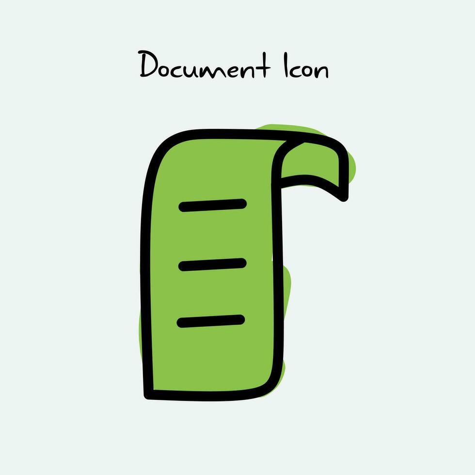 document icon design template. in a hand drawn style and in color ...