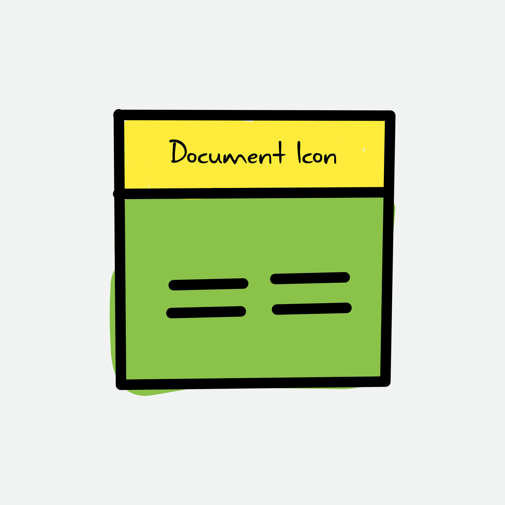 document icon design template. in a hand drawn style and in color ...
