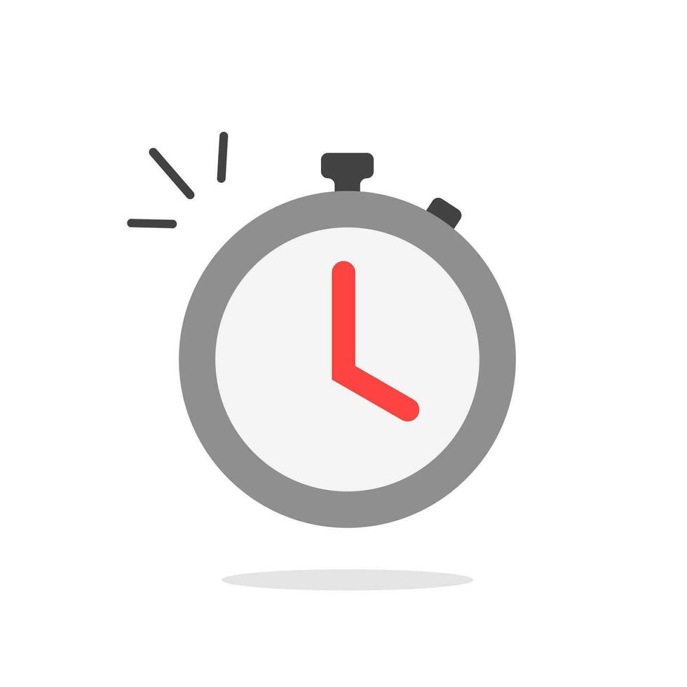Stopwatch Or Timer With Fast Time Count Down Icon Vector Flat Cartoon Color Chronometer Sign Or