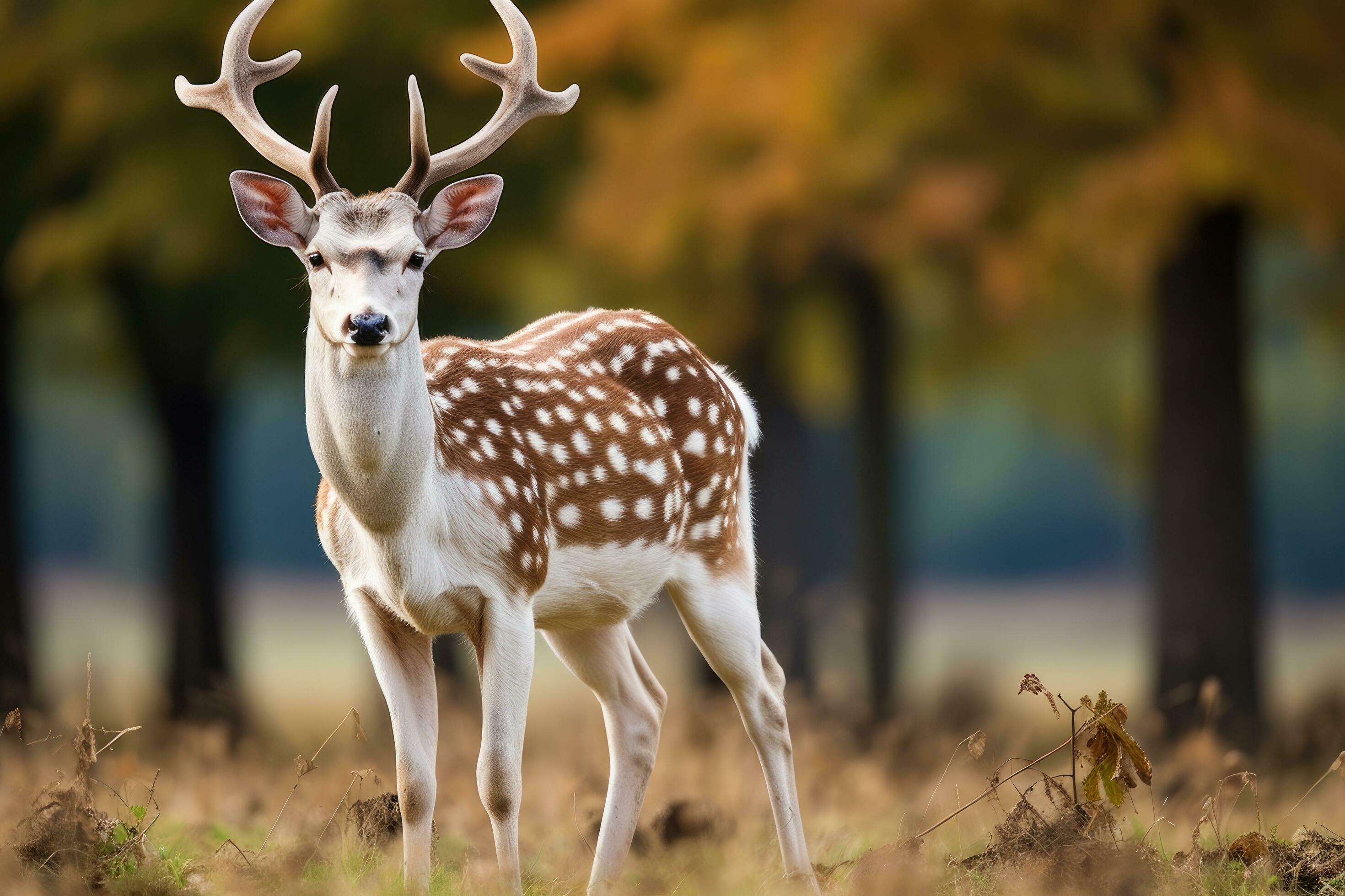 Close Up Of A Fallow Deer Axis Axis In The Forest European Fallow Deer