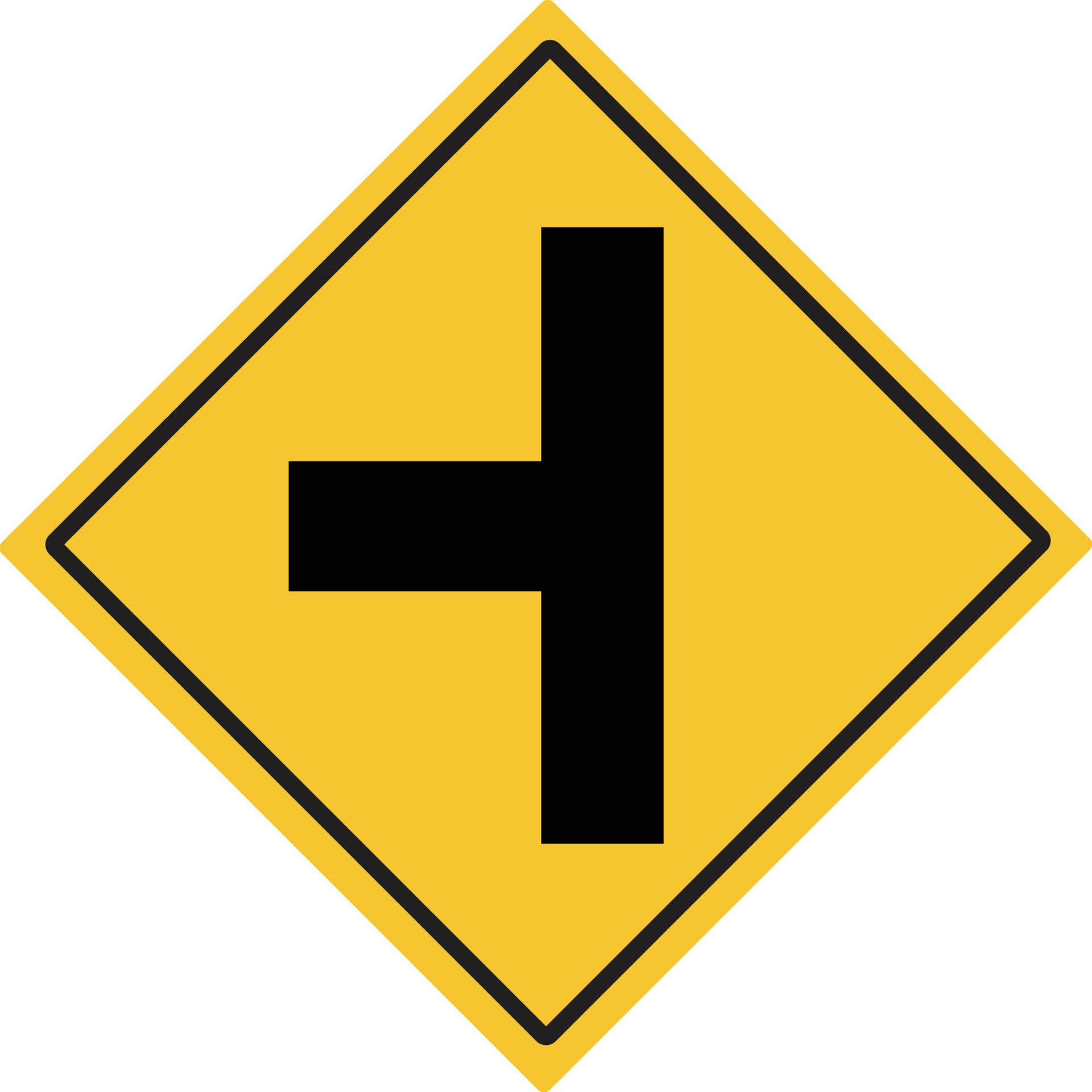 T-junction left. Intersection sign . Traffic warning signs ...