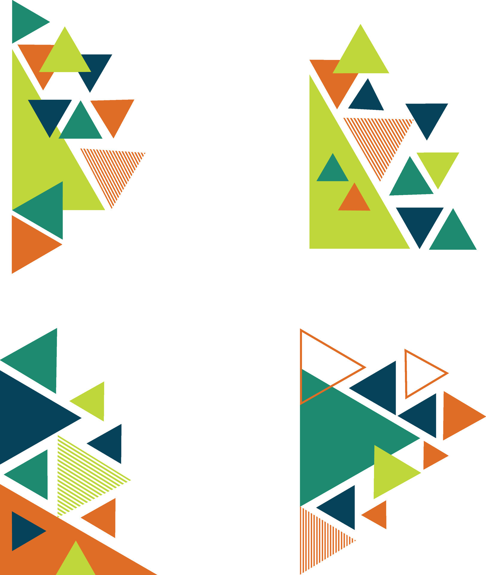 Triangle Corner Shape For Presentation Sheet Background Isolated Vector Set 32194721 Vector